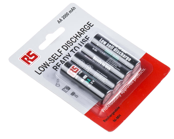 RS PRO | Pilas AA recargables NiMH RS PRO , 1.2V, 2Ah, 4 unidades | 905-3788 | RS