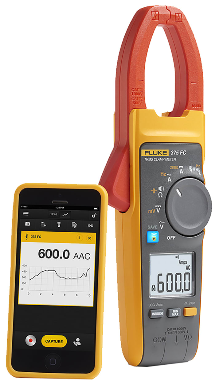 FLUKE-375 FC Fluke | Fluke 375 FC Clamp Meter Bluetooth, 600A dc, Max ...