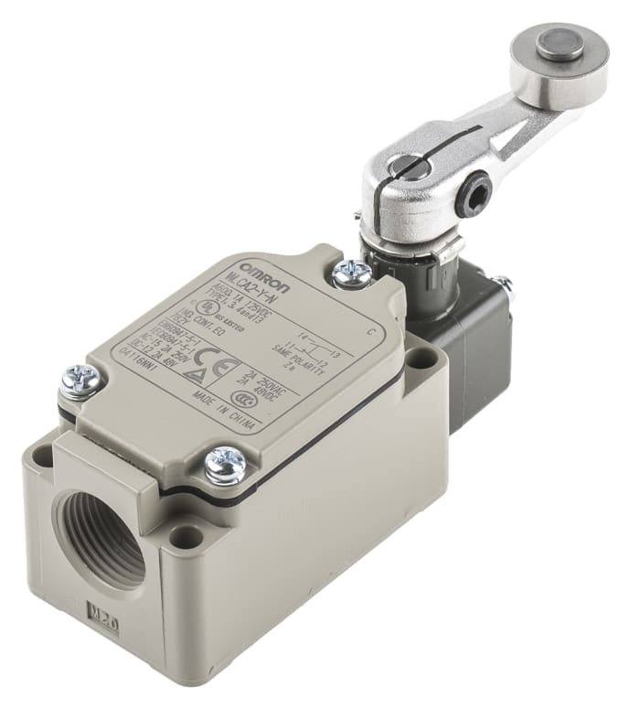 WLCA2-Y-N Omron | Omron WL Series Roller Lever Limit Switch, NO/NC, IP67, SPST, 500V ac Max, 10A ...