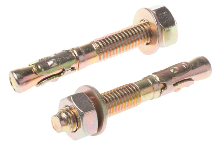 RS PRO | RS PRO Carbon Steel Anchor Bolt M10 x 75mm, 10mm Fixing Hole ...