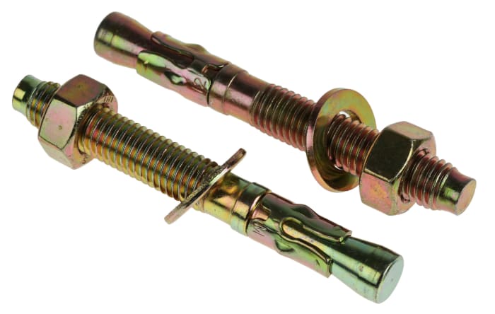 RS PRO | RS PRO Carbon Steel Anchor Bolt M12 x 100mm, 12mm Fixing Hole ...