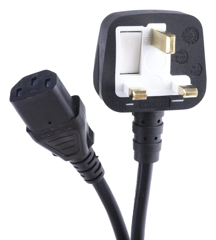 RS PRO | RS PRO IEC C13 Socket to Type G UK Plug Power Cord, 10m | 909 ... RS PRO | RS PRO IEC C13 Socket to Type G UK Plug Power Cord, 10m | 909 ...