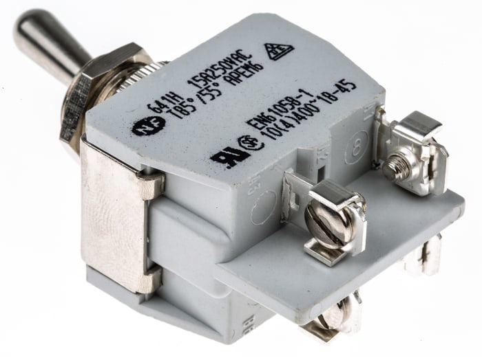641H APEM | APEM Toggle Switch, Panel Mount, On-Off, DPST, Screw ...