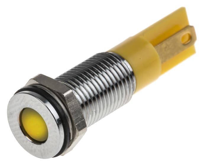 RS PRO | RS PRO Yellow Panel Mount Indicator, 6V dc, 8mm Mounting Hole ...
