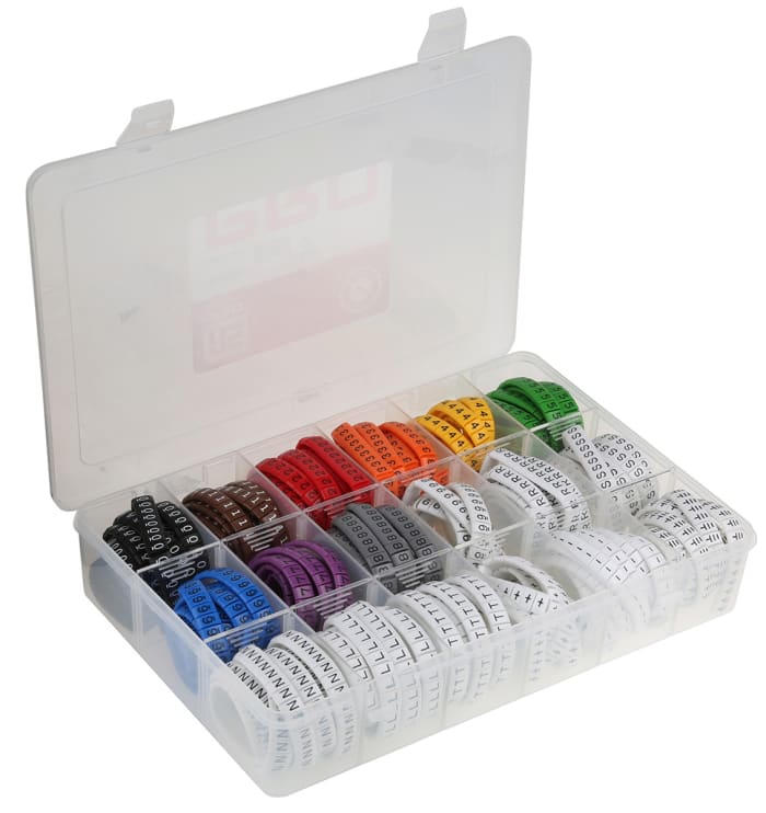 RS PRO | RS PRO Slide On Cable Marker Kit, Black, Blue, Brown, Green ...