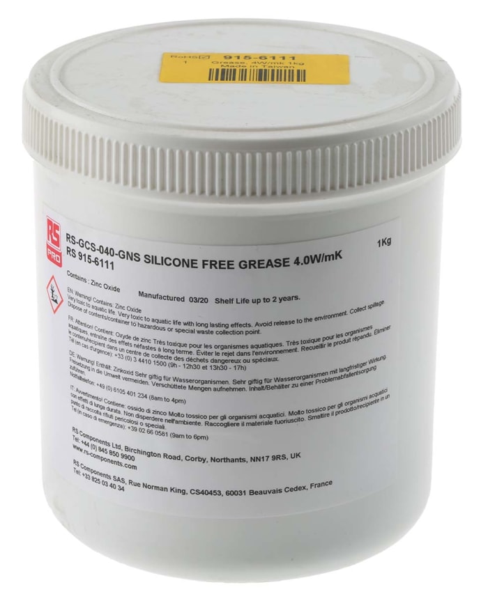 RS PRO | RS PRO Non-Silicone Thermal Grease, 4W/m·K | 915-6111 | RS