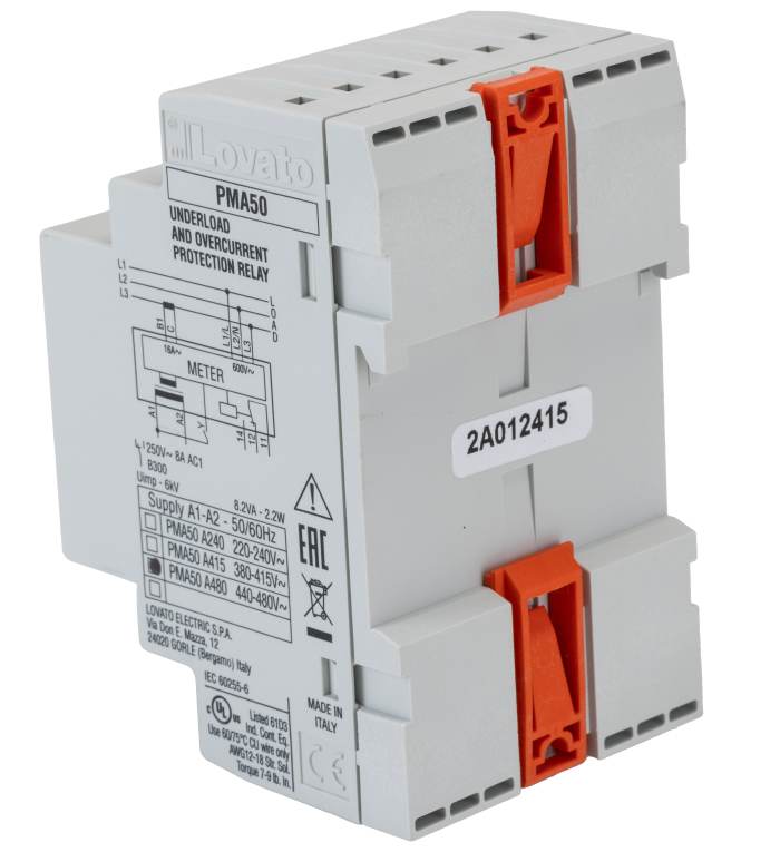 PMA50A480 Lovato | Lovato Current Monitoring Relay, 1, 3 Phase, SPDT ...