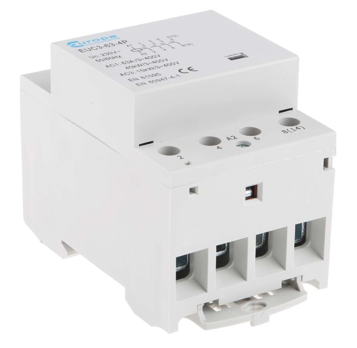 EUC3-63-4P Europa | Europa Contactor, 230 V ac Coil, 4-Pole, 63 A, 40 ...