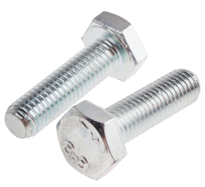 RS PRO | RS PRO Bright Zinc Plated Steel, Hex Bolt, M10 x 35mm | 917 ...