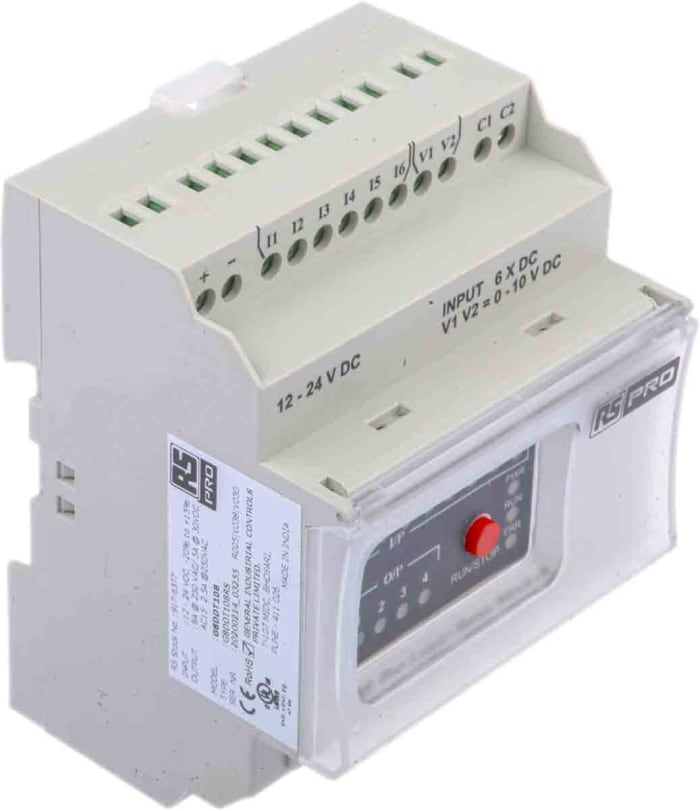 RS PRO | Módulo lógico RS PRO, 12 → 24 V dc, 8 entradas tipo Analogue ...