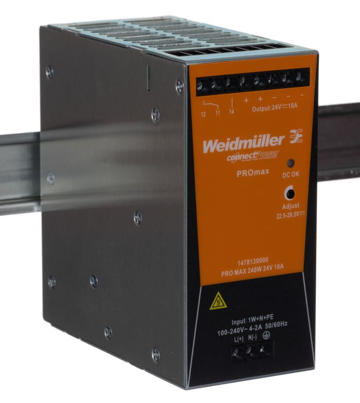 1478130000 Weidmüller | Weidmuller PRO MAX Switched Mode DIN Rail Power ...