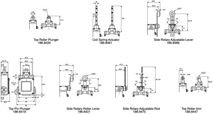 GLEB01C Honeywell | Honeywell GLE Series Roller Plunger Limit Switch, NO/NC, IP66, SPDT, Die ...