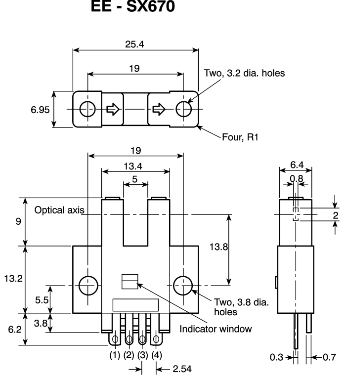EE-SX670 Omron | Omron Through Beam Photoelectric Sensor, Fork Sensor ...