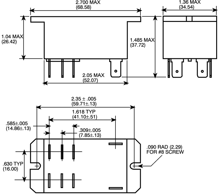 T92P11A22-240 4-1393211-4 TE Connectivity | Relé sin enclavamiento TE ...