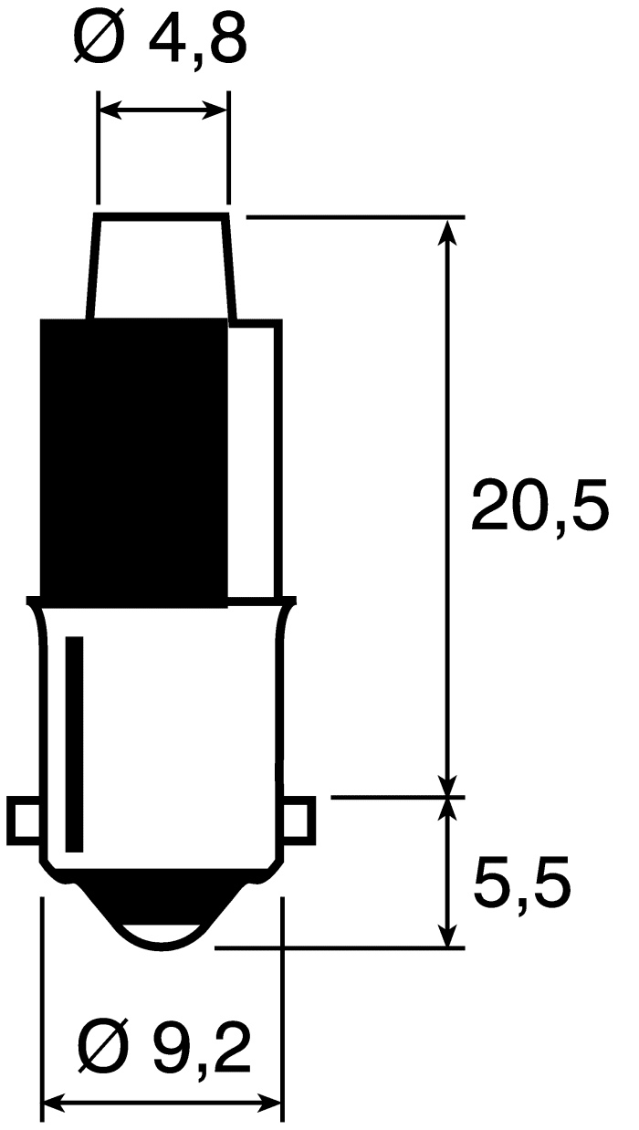 215-501-22-38 Marl | Marl Red LED Indicator Lamp, 24V dc, BA9s Base, 4 ...