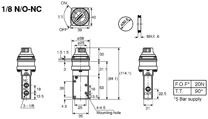VM430-01-34B SMC | SMC Twist Selector 3/2 Pneumatic Manual Control ...