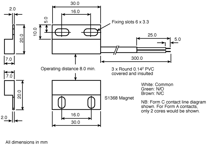 PSB130/30 Assemtech | Assemtech Rectangular Reed Switch, NC, 100V ...