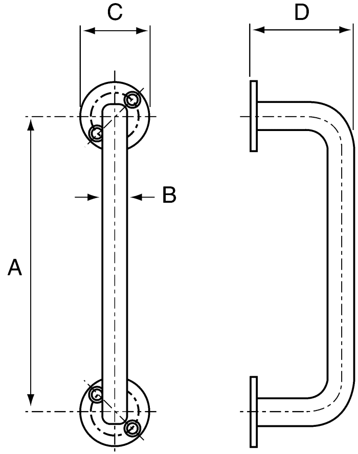 ROCA | ROCA Stainless Steel Handle 48 mm Height, 12mm Width, 138mm ...