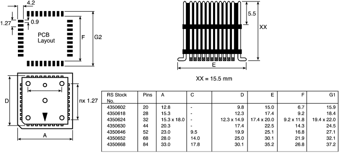 W9328-ZC160 Winslow | Winslow Right Angle SMT Mount 1.27mm Pitch IC ...