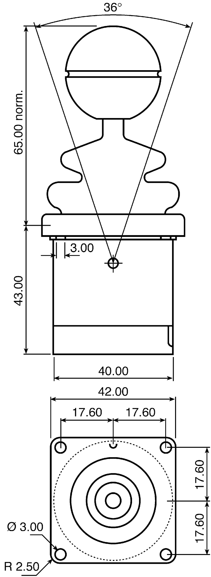 7SA10SBL2588 APEM | APEM 2-Axis Joystick Switch Knob, Dual Axis ...