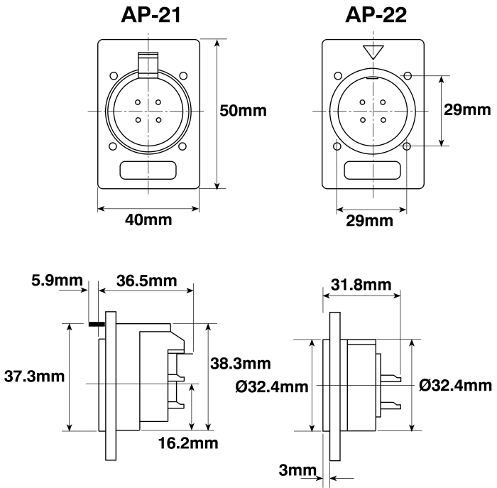 AP421 Amphenol Industrial | Amphenol Industrial AP421 Panel Mount ...