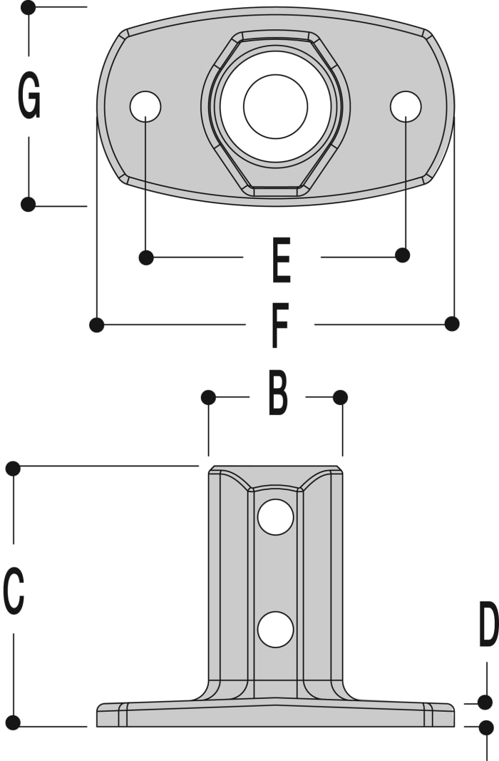 L62-8 Kee Lite | Kee Lite Aluminium Railing Flange 48 mm | 492-8148 | RS