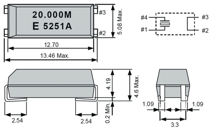 Q22MA5061043311 Epson | Epson 20MHz Crystal ±50ppm SMD 4-Pin 12.7 x 5. ...