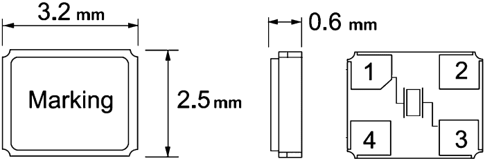 C3E-20.000-12-3030-X AKER | Unidad de cristal 20MHZ, ±30ppm, SMD, 4-Pin ...