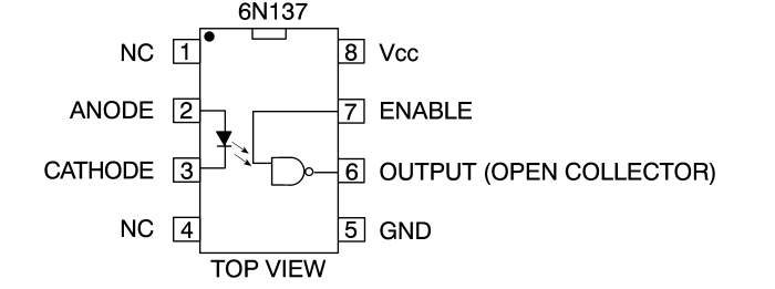 6N137(F) Toshiba | Toshiba, 6N137(F) DC Input Transistor Output Optocoupler, Through Hole, 8-Pin ...
