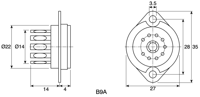 VALVE BASE B9A JJ Electronics | JJ Electronics, VALVE BASE B9A ...