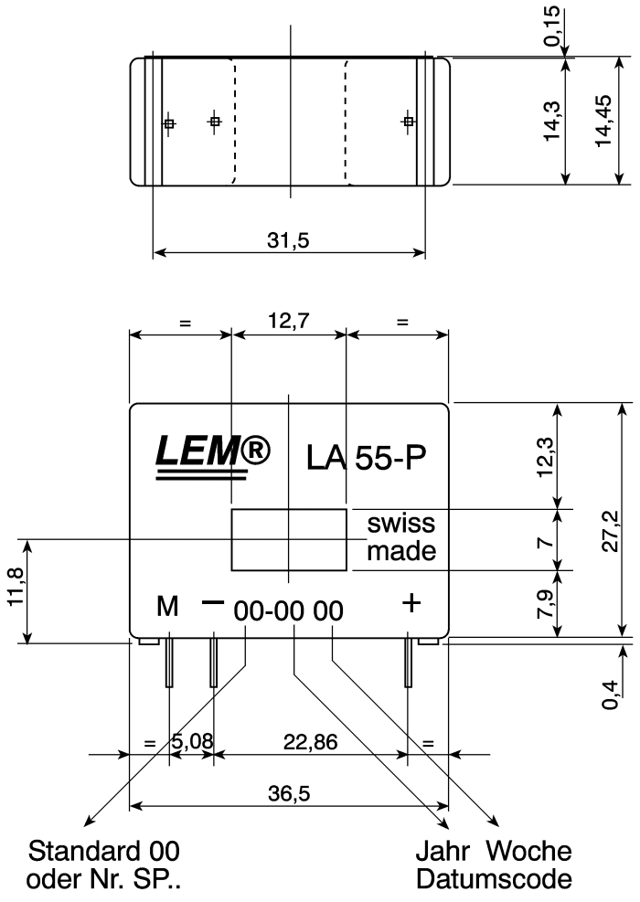 LA 25-P LEM | LEM LA Series Current Transformer, 55A Input, 55:1, 25 ...