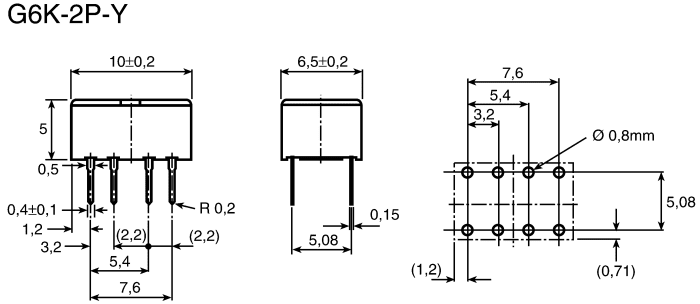 G6K-2P-Y DC3 Omron | Omron PCB Mount Signal Relay, 3V dc Coil, 1A Switching Current, DPDT | 683 ...