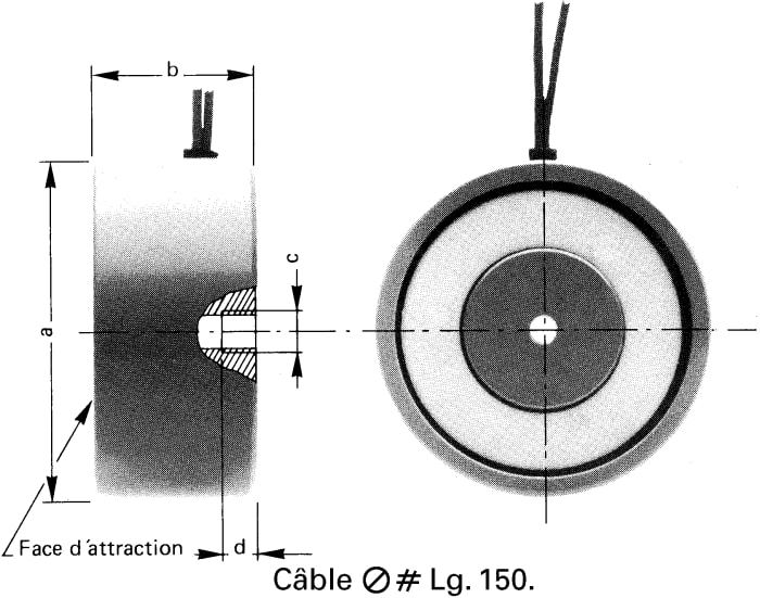 5.84.01 Mecalectro | Mecalectro Holding Magnet, 2000N Holding Force 24V ...