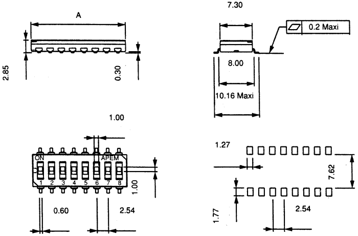 IKN0803000 APEM | APEM 8 Way Surface Mount DIP Switch SPST | 251-9174 | RS
