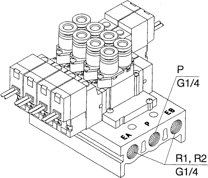 SS5Y5-20-04-00F-Q SMC | SMC SS5Y5 series 4 station G Manifold | 277 ...