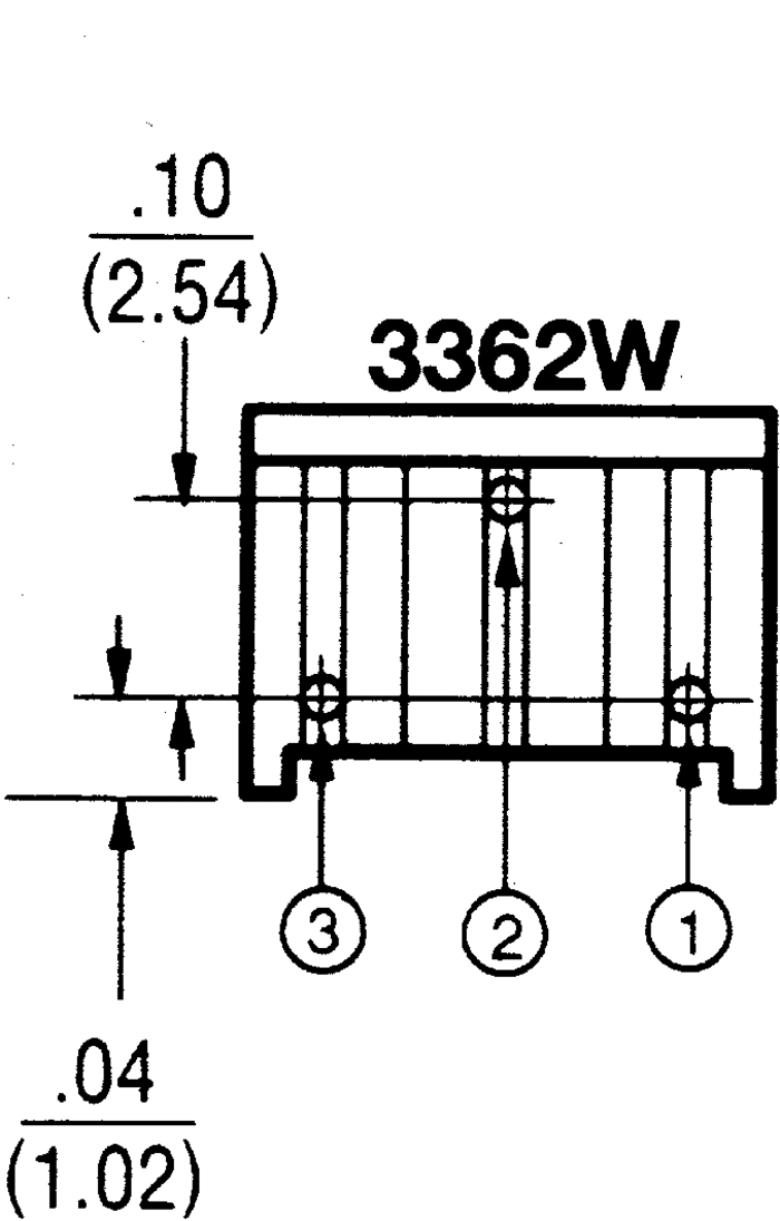 3362P-1-502LF Bourns | 5kΩ, Through Hole Trimmer Potentiometer 0.5W Top ...