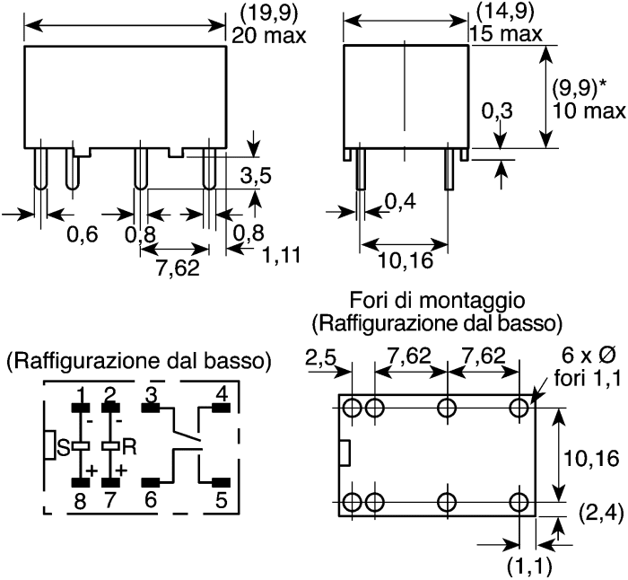G6CK-2114P-US DC24 Omron | Omron PCB Mount Latching Power Relay, 24V dc Coil, 8A Switching ...