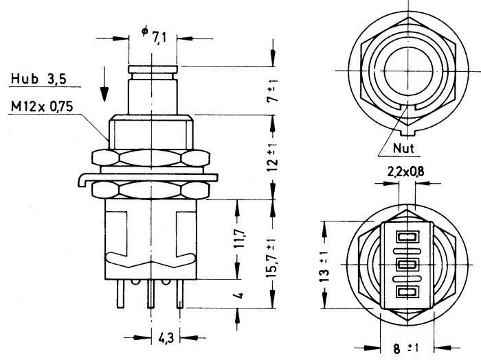 MPG 106 F KNITTER-SWITCH | KNITTER-SWITCH Push Button Switch, Momentary ...