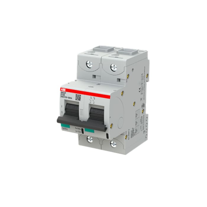 2CCG001242R0001 ABB | Interruptor automático 2P, 100A, Curva Tipo D, Poder de corte 36 kA S802P ...