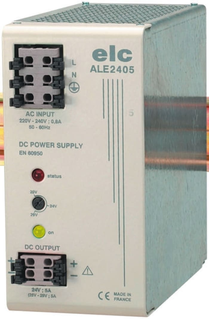 ALE2405 ELC | ELC ALE Switched Mode DIN Rail Power Supply, 230V ac ac ...