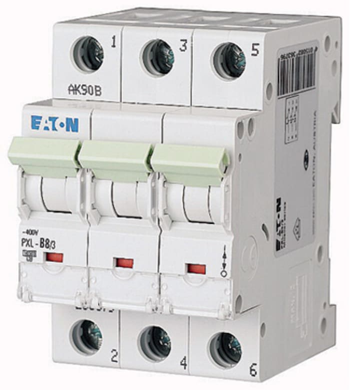 236421 PXL-C8/3 Eaton | Eaton xPole PXL, S200 MCB, 3P, 8A Curve C, 400V AC, 48V DC, 10 kA ...
