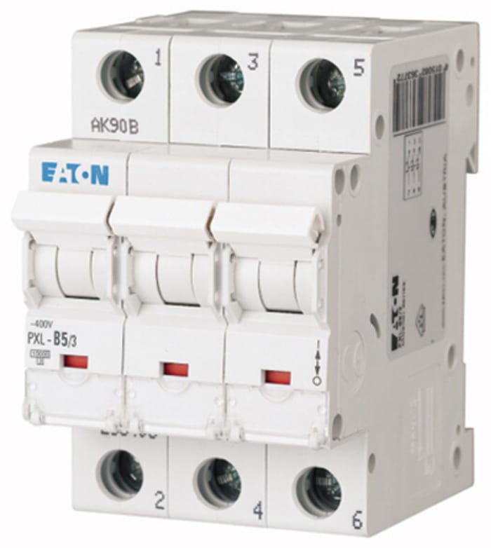 236419 PXL-C5/3 Eaton | Eaton xPole PXL, S200 MCB, 3P, 5A Curve C, 400V AC, 48V DC, 10 kA ...