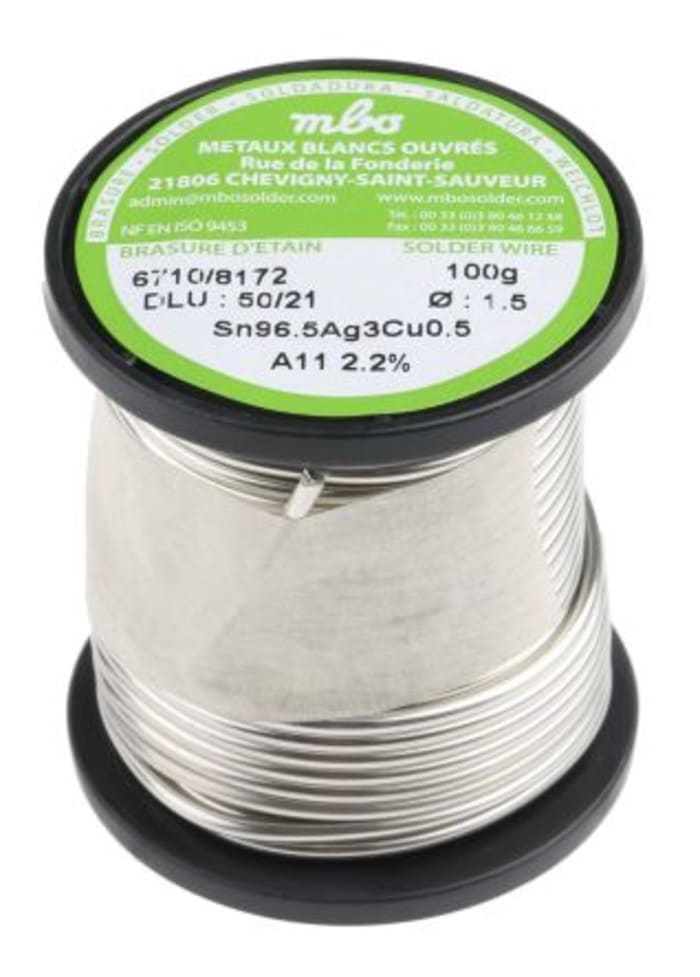 SN96.5 AG3 CU0.5 15/10 A11 - 100G MBO | MBO Wire, 1.5mm Lead Free ...