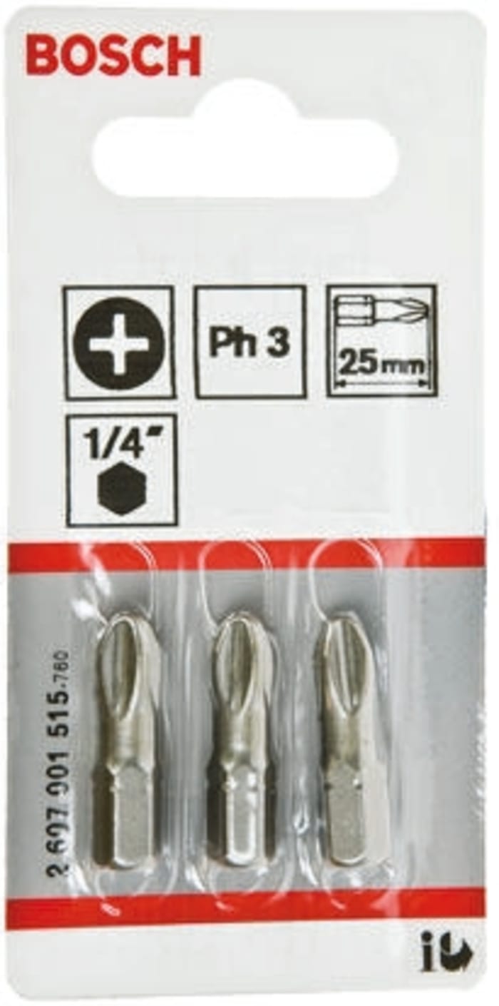 2607001515 Bosch | Bosch Phillips Screwdriver Bit, PH3 Tip | 558-899 ...