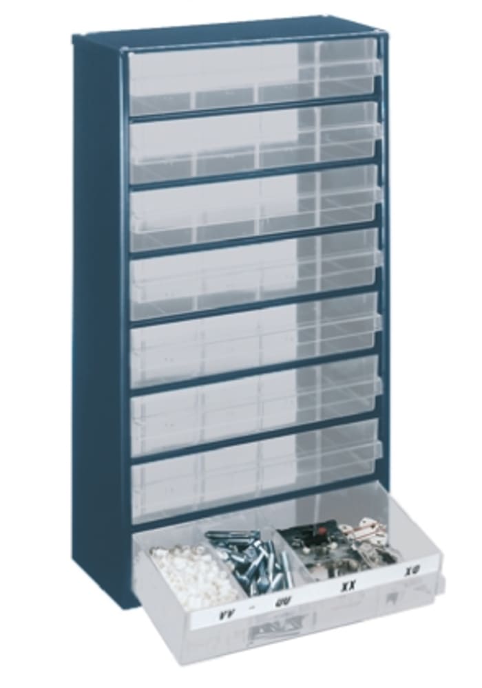 137416 Raaco | Raaco 8 Drawer Storage Unit, Steel, 552mm x 306mm x ...