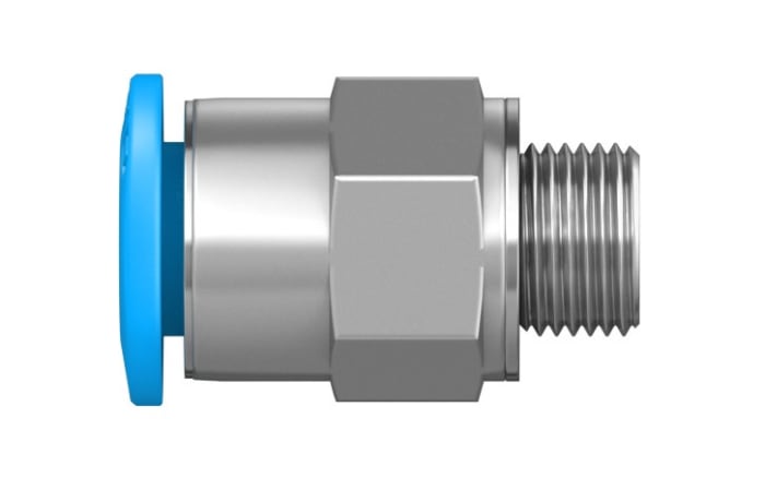 QSM-M6-6 Festo | Racor neumático Festo QS, Adaptador de rosca recto, con. A M6 macho, con. B ...