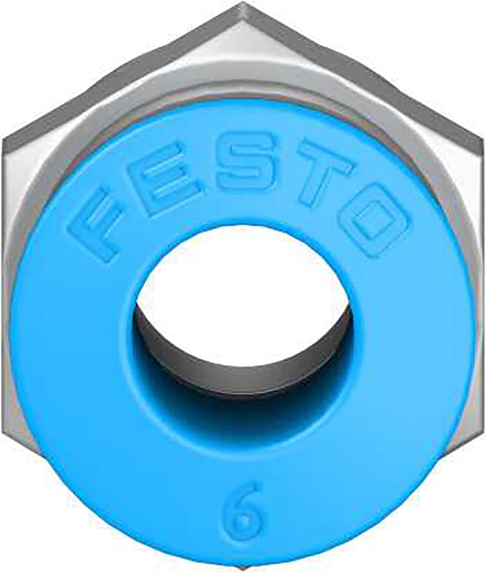 QS-G1/8-6 Festo | Festo QS Series Straight Threaded Adaptor, G 1/8 Male to Push In 6 mm ...
