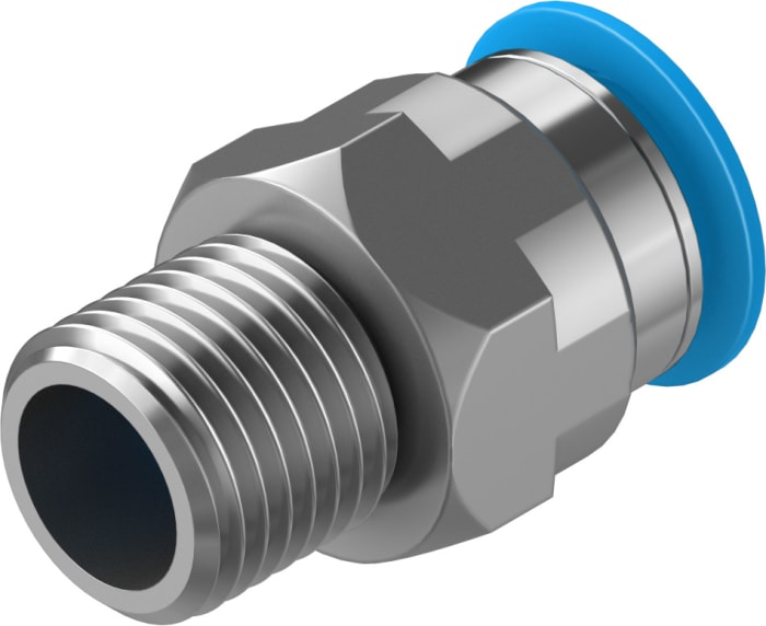 QS-1/4-10 Festo | Festo QS Series Straight Threaded Adaptor, R 1/4 Male to Push In 10 mm ...