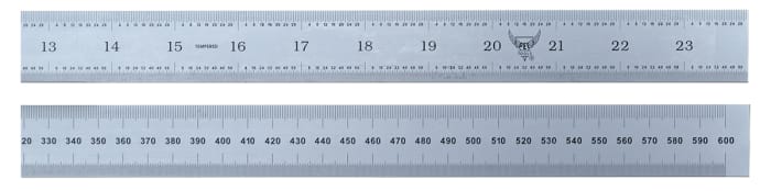 RS PRO | RS PRO 600mm Steel Imperial, Metric Ruler, With UKAS ...