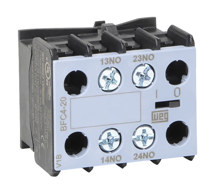 BFC4-20 WEG | WEG Auxiliary Contact Block, 2 Contact, 2NO, Front Mount ...